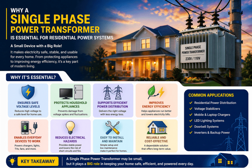 Why a Single Phase Power Transformer Is Essential for Residential